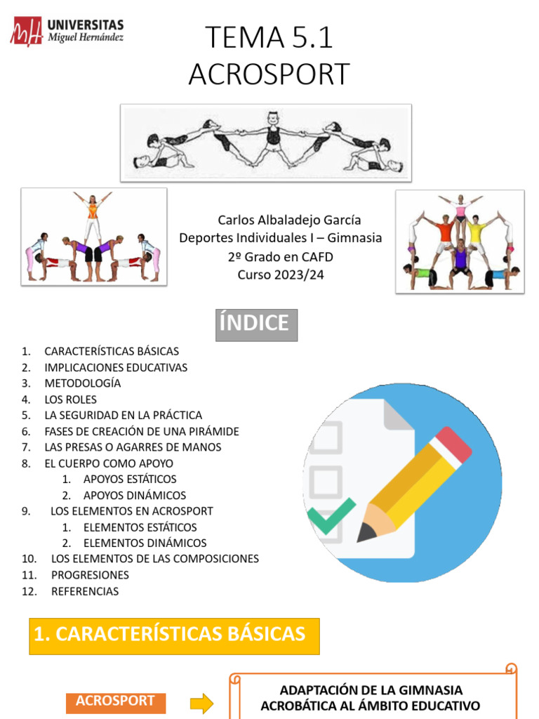 Tema 5.1. Acrosport 23-24 | PDF | Rodilla | Gimnasia