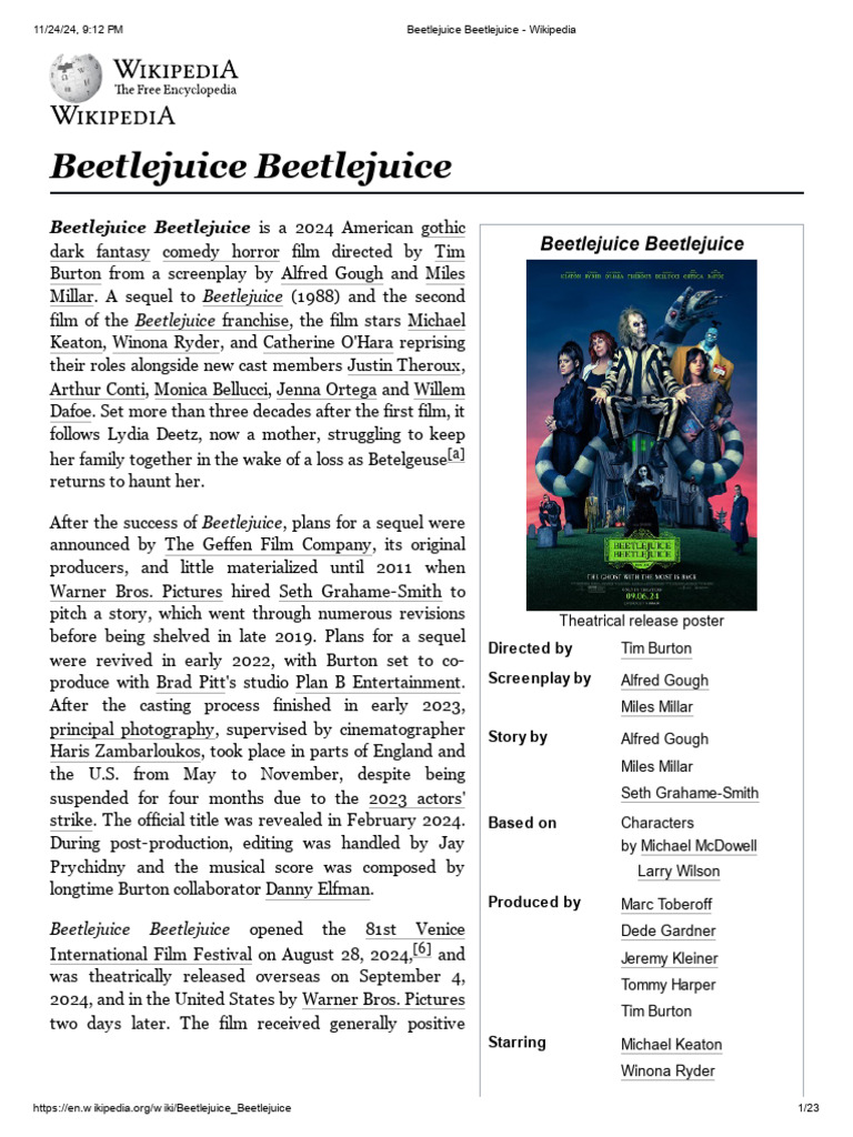 Beetlejuice Beetlejuice | PDF