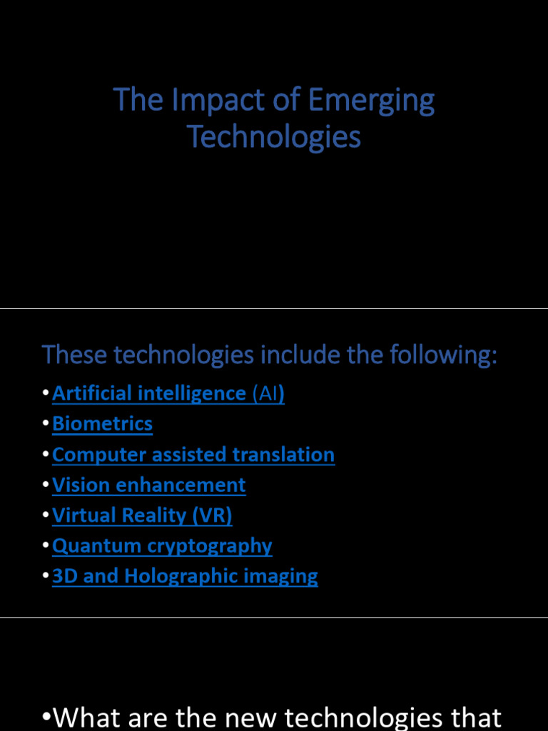 Impact of Emerging Technologies | PDF | Augmented Reality | Virtual Reality