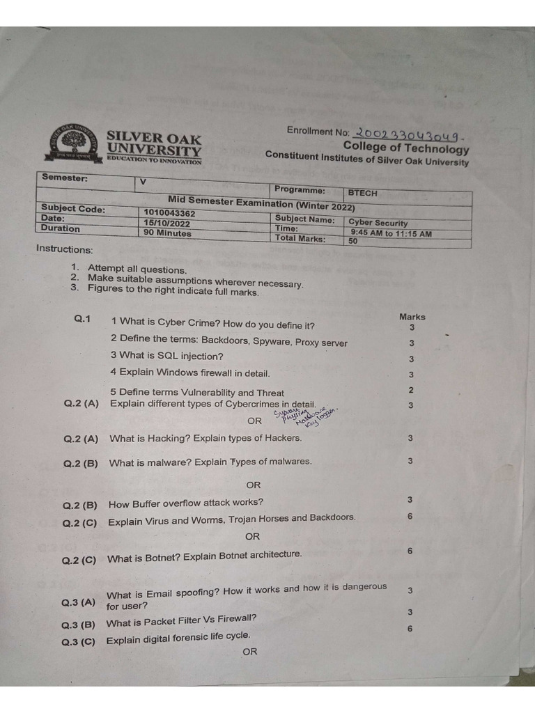 5th Sem Mid And End Pprs Pdf 