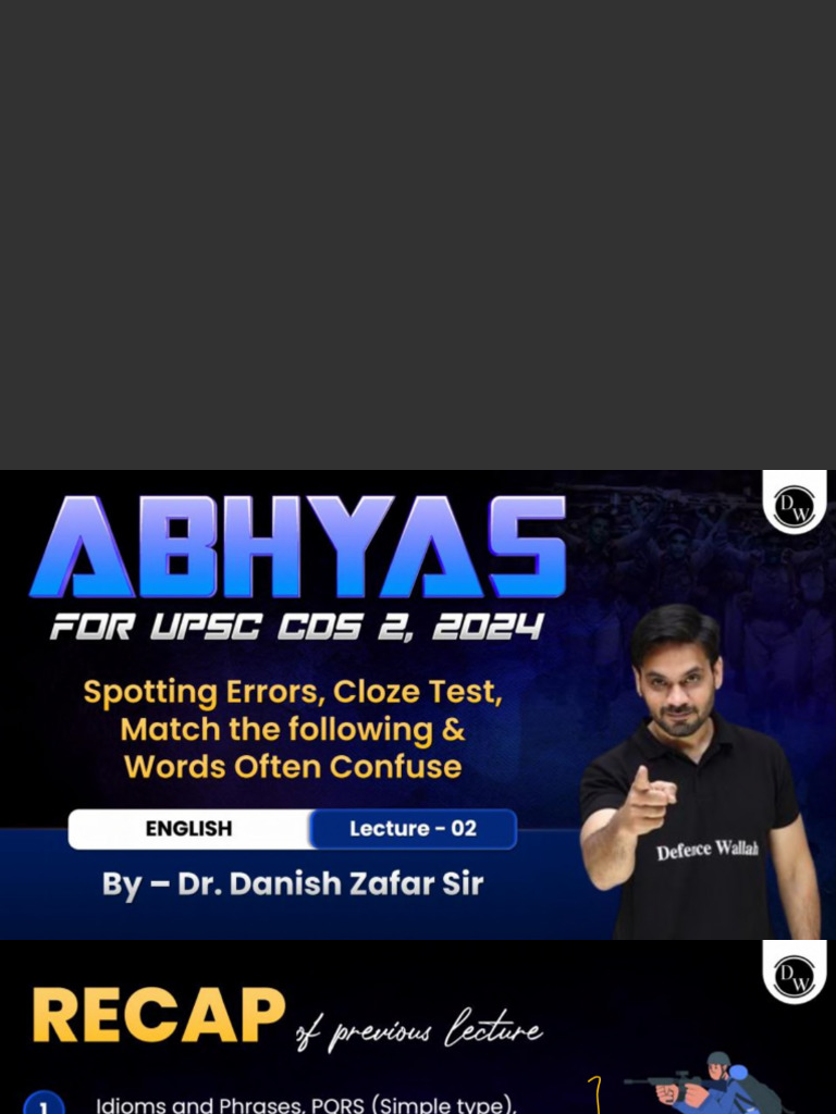 English 02 Spotting Errors, Cloze Tests, Match The Following and | PDF