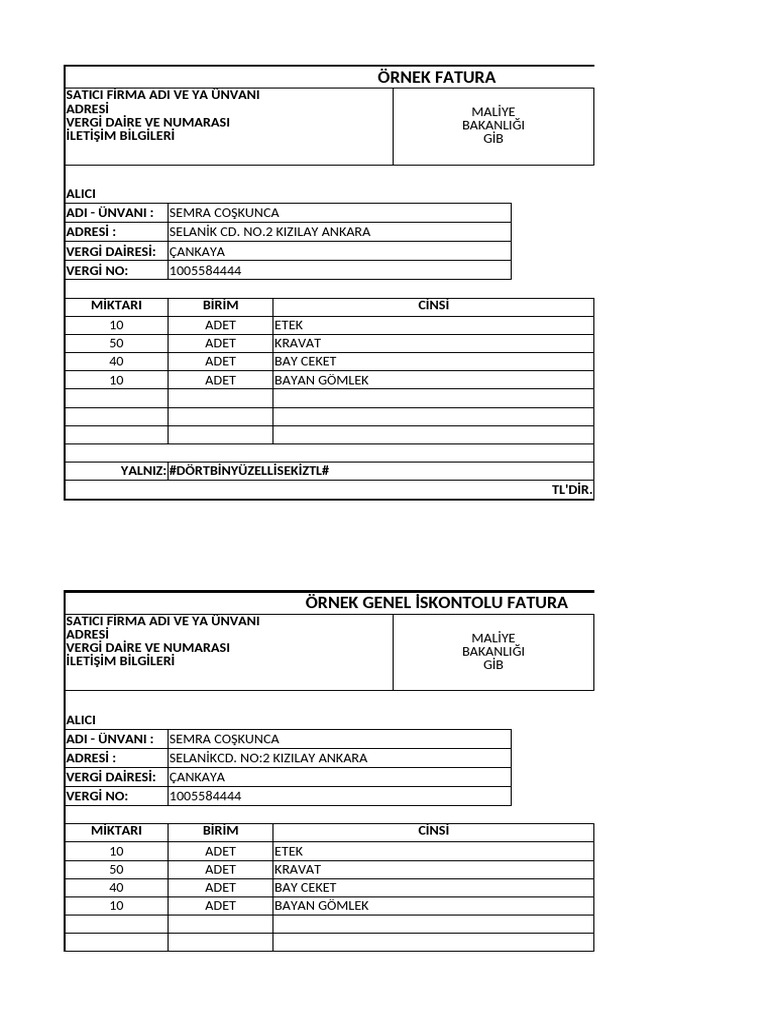 Ders 6 Fatura Nasil Düzenleni̇r | PDF