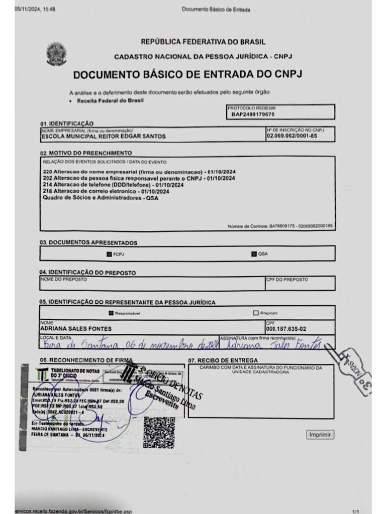 Documento Básico de Entrada Do CNPJ | PDF