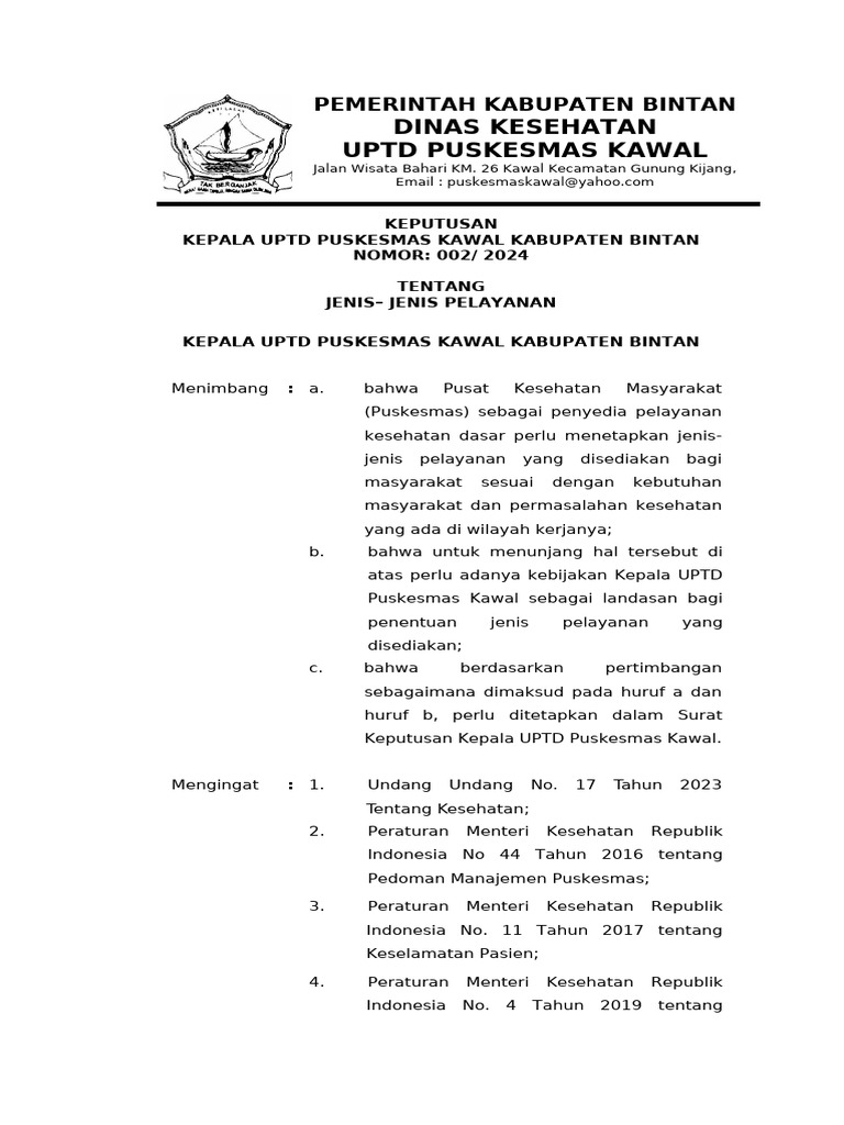 SK Jenis Jenis Pely Utk Akre 2024 | PDF | Kesehatan Holistik | Sains & Matematika