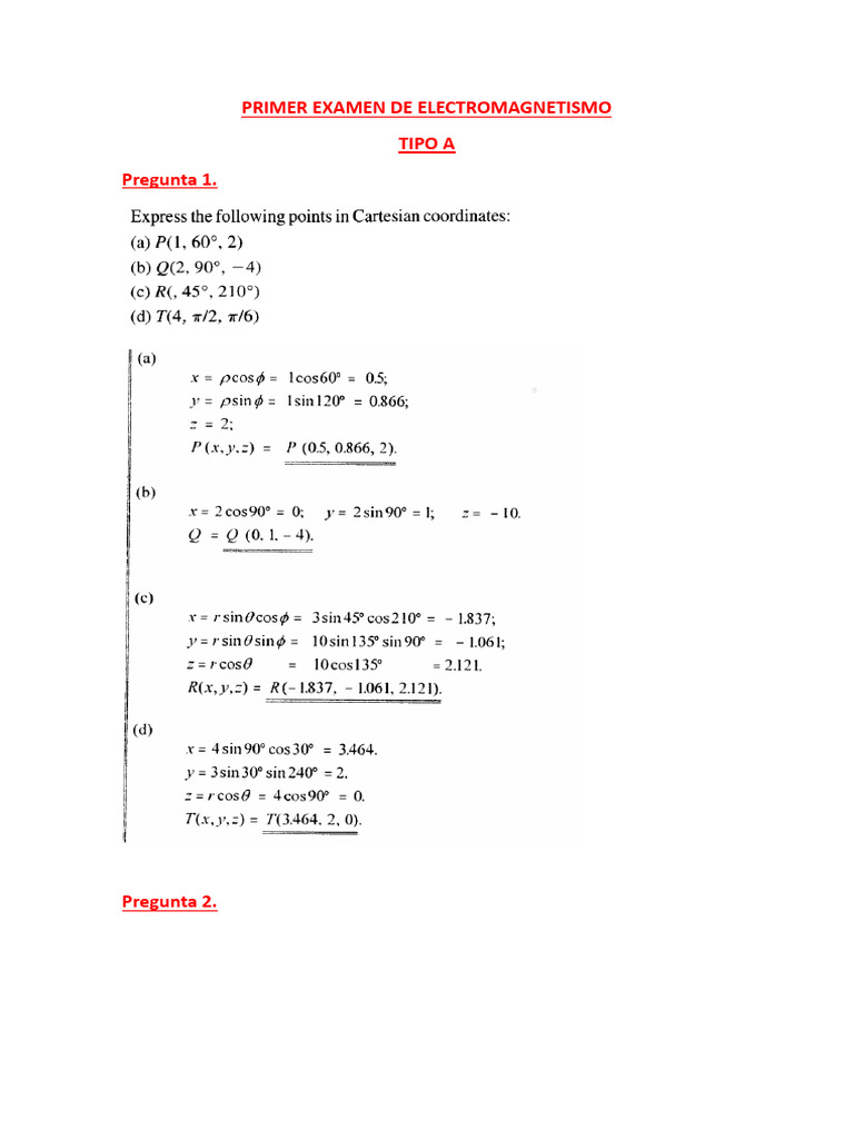 Examen 1 Solucionario | PDF