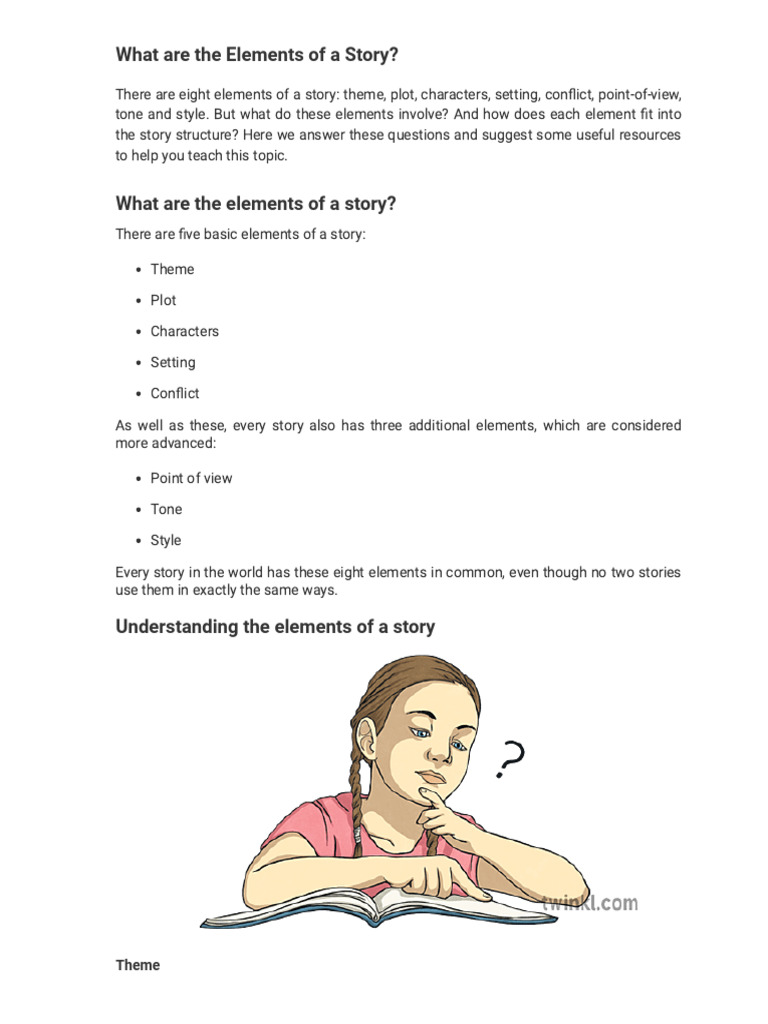 Story Elements Explained: A Guide | PDF | Narration