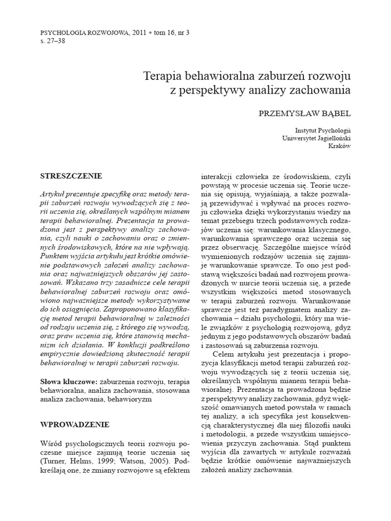Terapia Beh Zab Rozw Babel | PDF