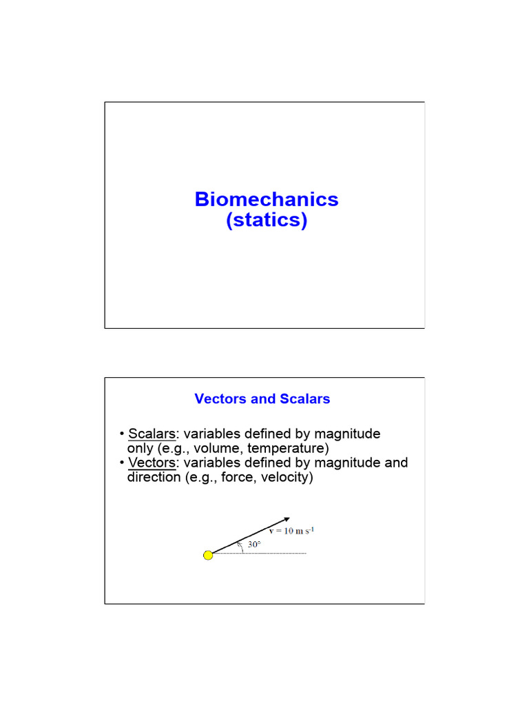 Lecture 02 Biomec Static | PDF | Torque | Force Lecture 02 Biomec Static | PDF | Torque | Force