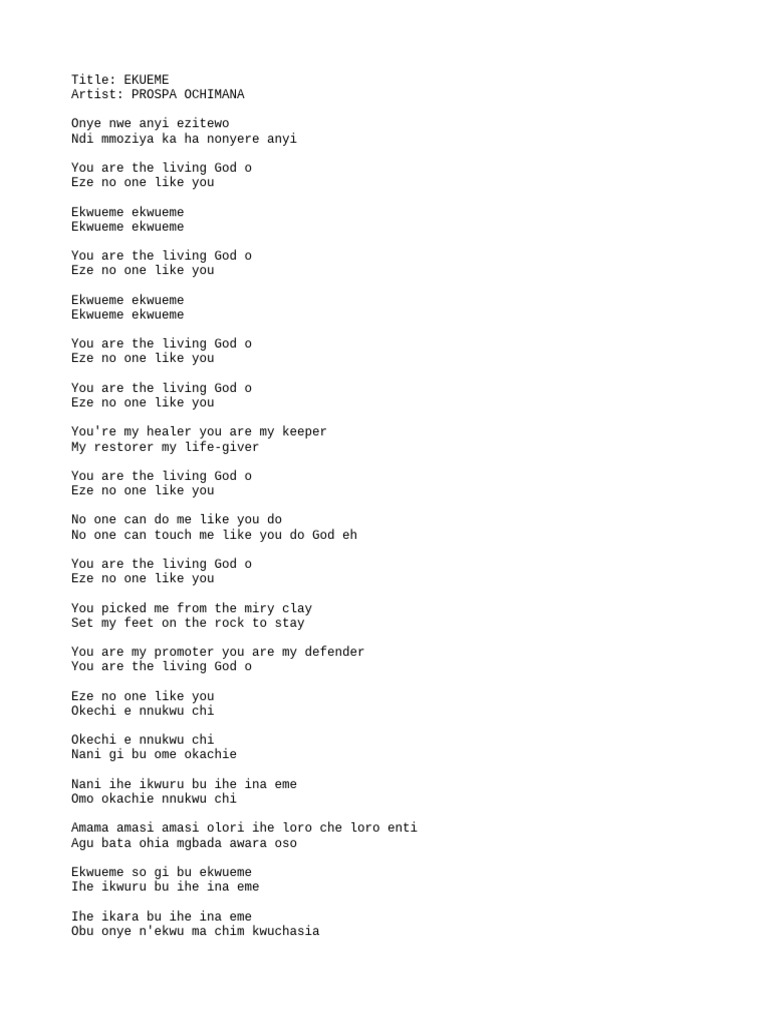 Ekueme (Prospa Ochimana) | PDF