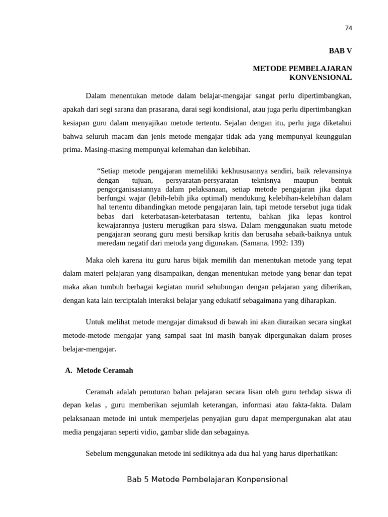 BAB 5 Metode Konvensional | PDF | Karier & Perkembangan | Pengembangan Diri