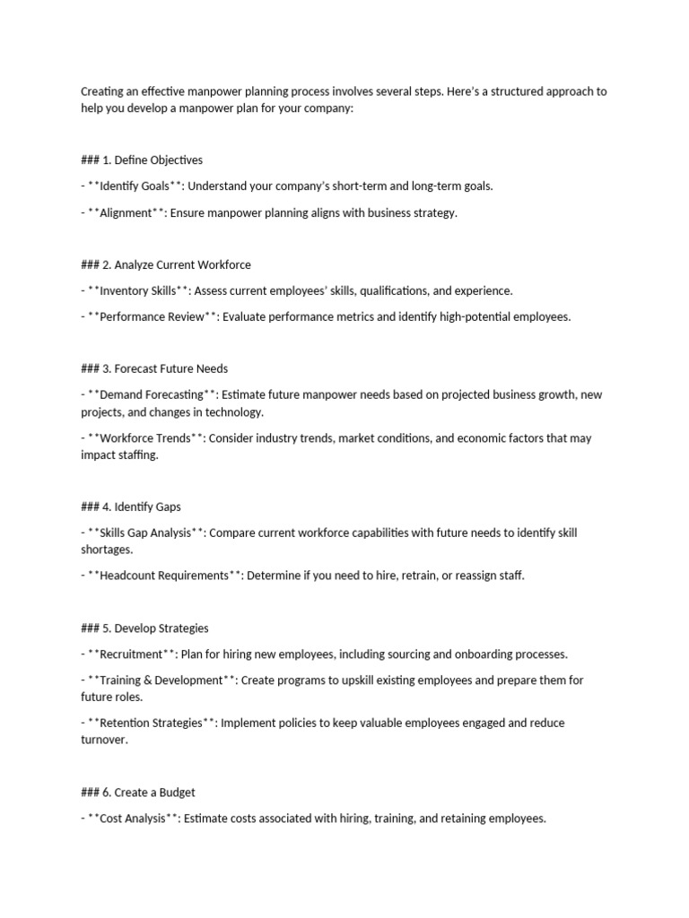 Manpower Planning Strategy | PDF | Employee Retention | Recruitment