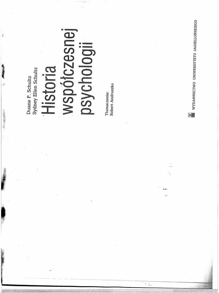 Historia Współczesnej Psychologii, Duane P.Schultz-1 | PDF
