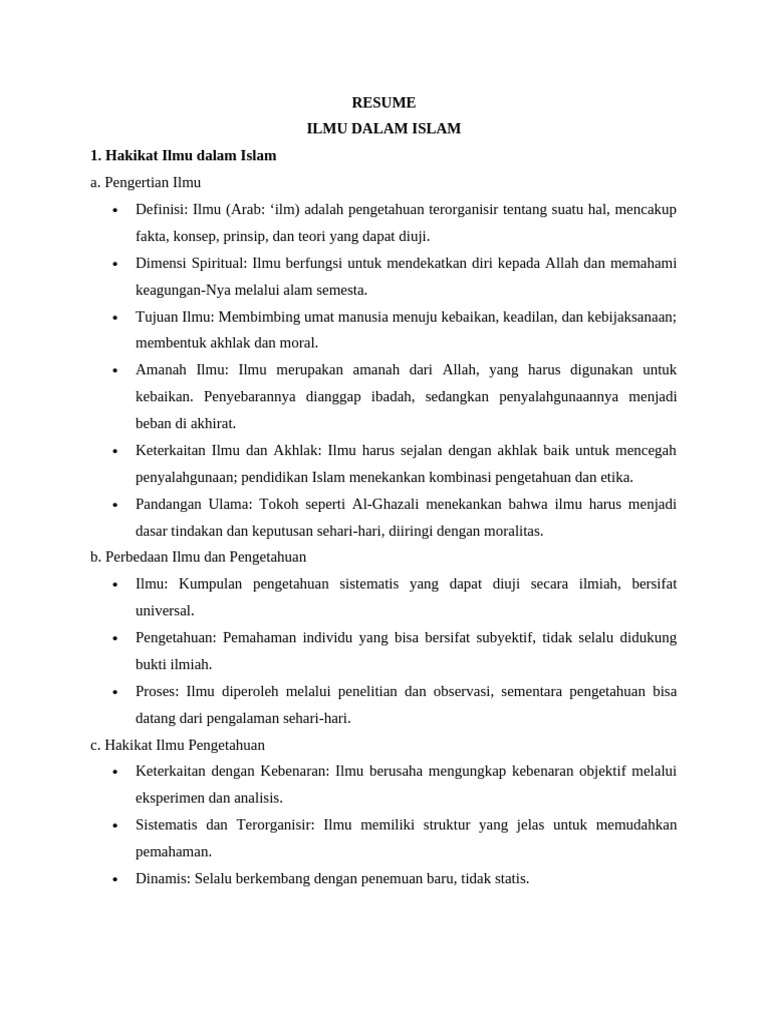 Resume KB 1 Struktur Keilmuan Pai | PDF | Sains & Matematika