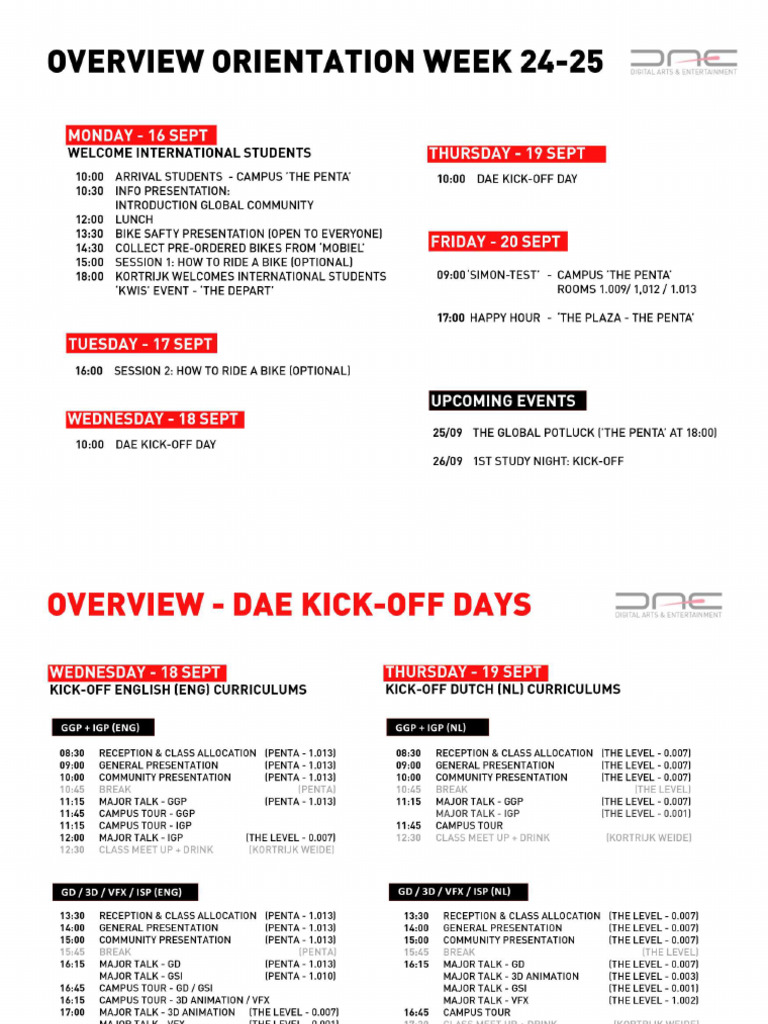 Orientation Week (24-25) - Overview | PDF