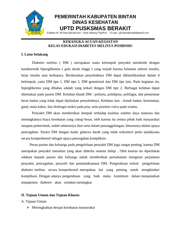 Kerangka Acuan Kegiatan 1 | PDF