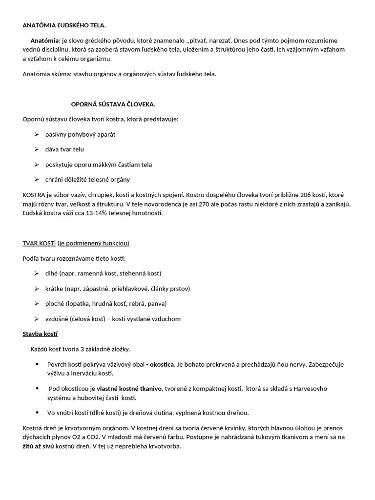 Oporná Sústava | PDF