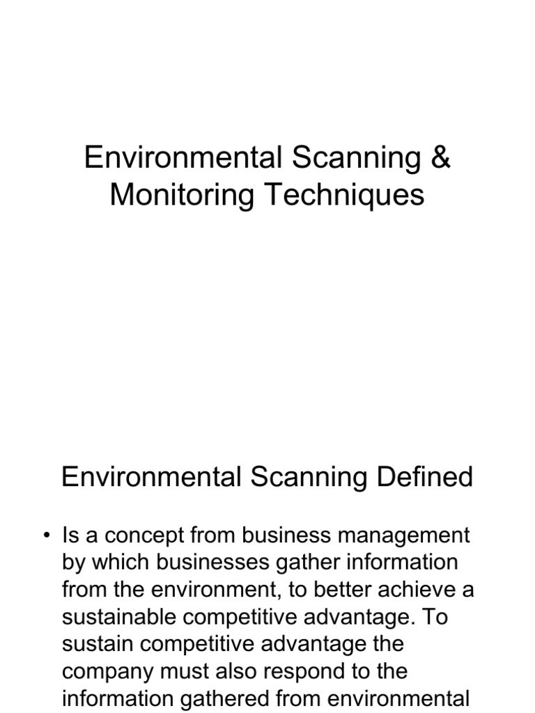Environmental Scanning Techniques | PDF | Swot Analysis | Strategic ...