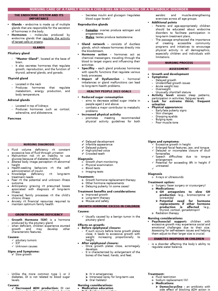 Endocrine Disorders in Children | PDF | Endocrine System | Growth Hormone