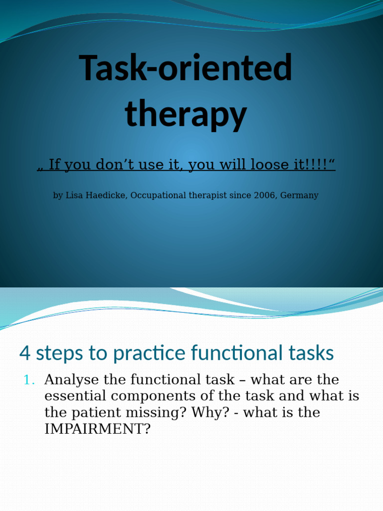 Task-Oriented Therapy | PDF | Anatomical Terms Of Motion | Neuroscience
