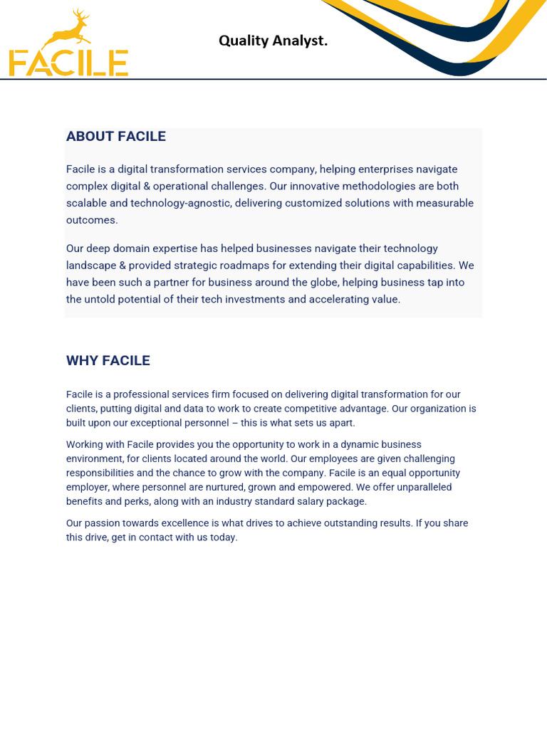 Quality JD | PDF | Employment | Business Process