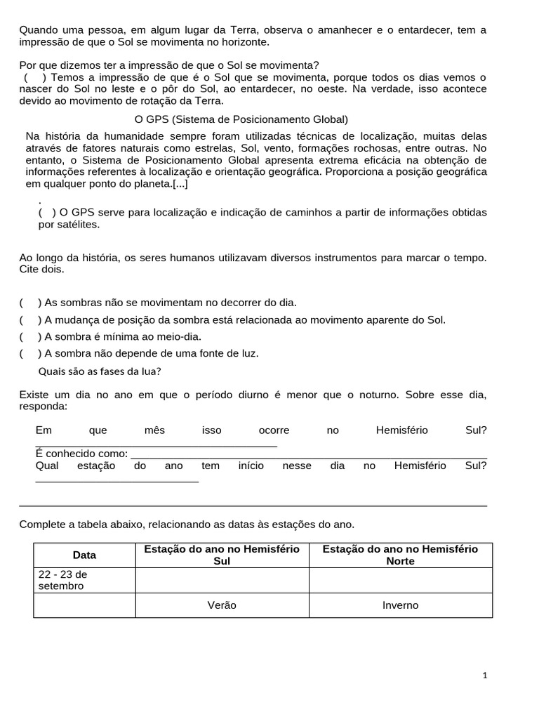 Atividade Revisao Davi 4 Ano Ciencias | PDF