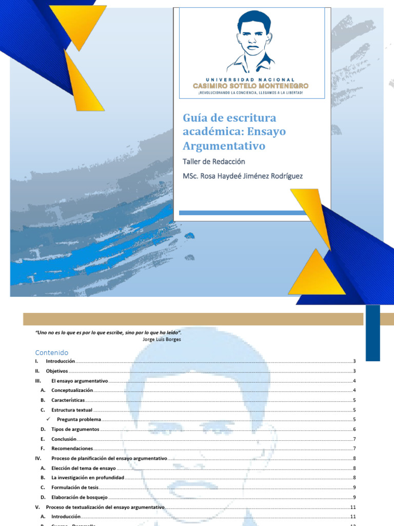 Guía de Escritura Académica - Ensayo Argumentativo | PDF | Ensayos ...
