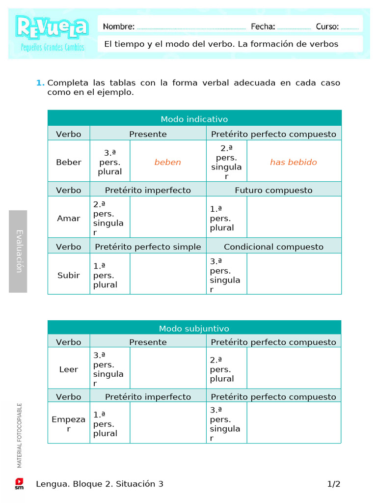 El Tiempo y El Modo Del Verbo. La Formación de Verbos | PDF | Verbo ...