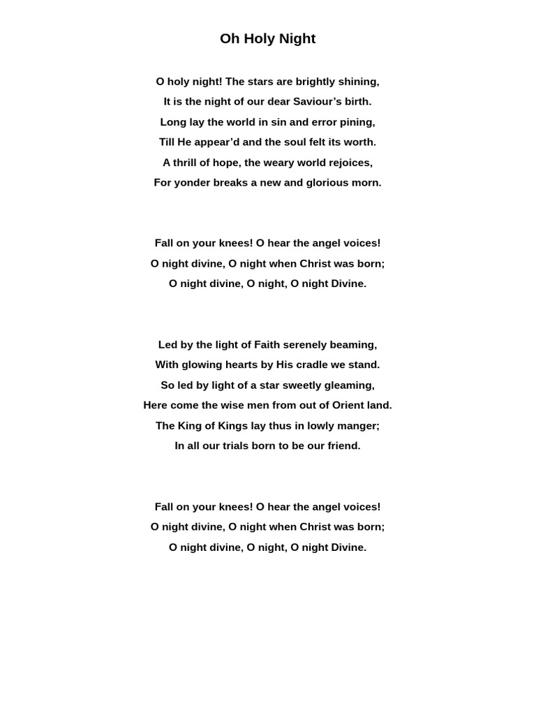 Oh Holy Night | PDF