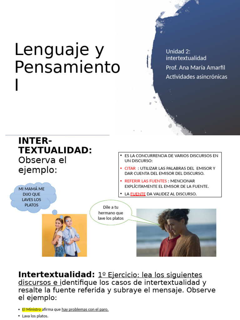 L P I - EJERCICIOS Intertextualidad Paralelo L | PDF | Bienestar