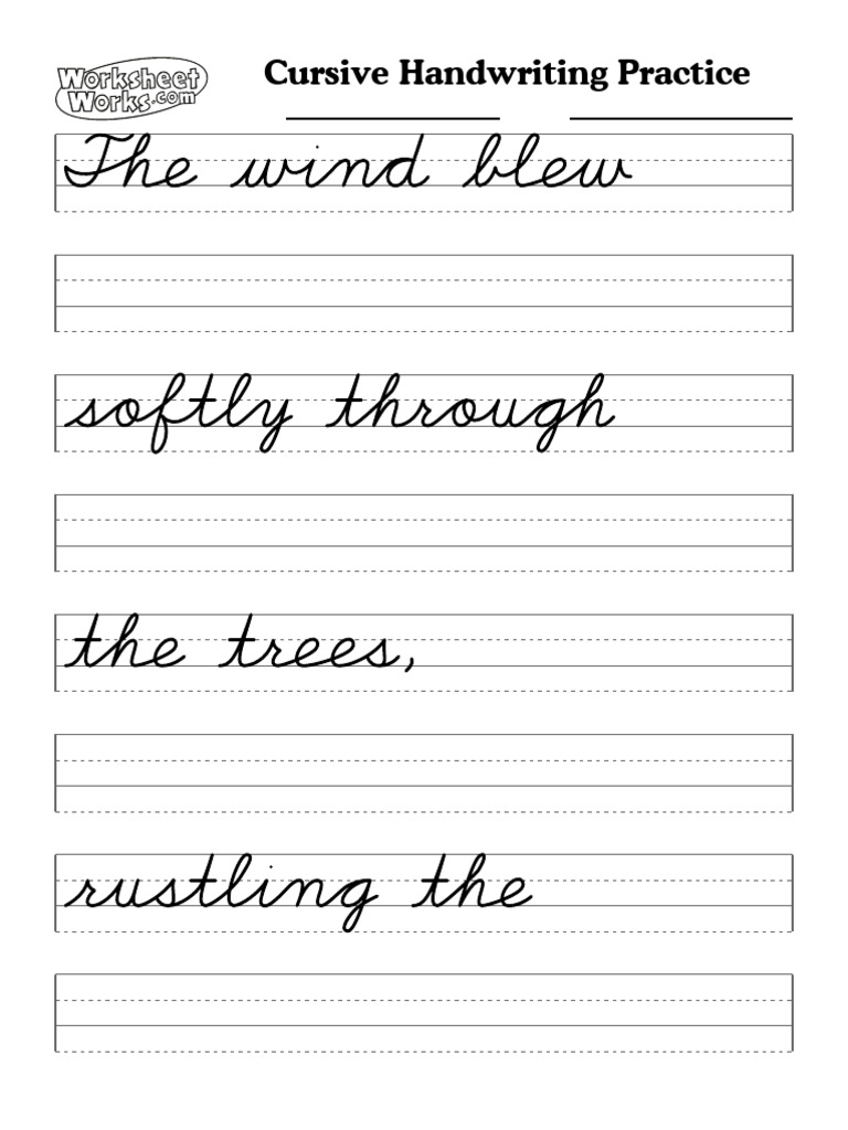 WorksheetWorks Cursive Handwriting Practice 1 | PDF | Career & Growth | Business
