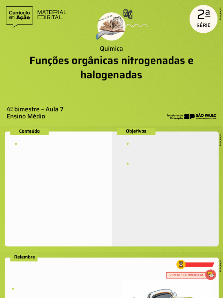 Funções Nitrogenadas e Halogenadas | PDF | Amina | Química Orgânica