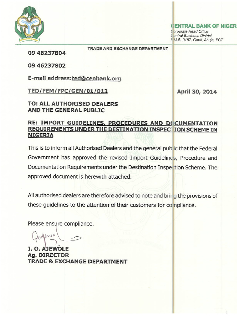 Revised Import Guidelines Ted - Fem.fpc - Gen.01.012 | PDF