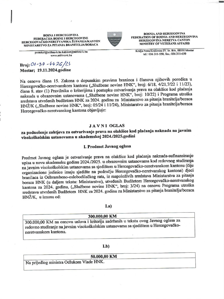 Javni Oglas - Olakšice - B | PDF