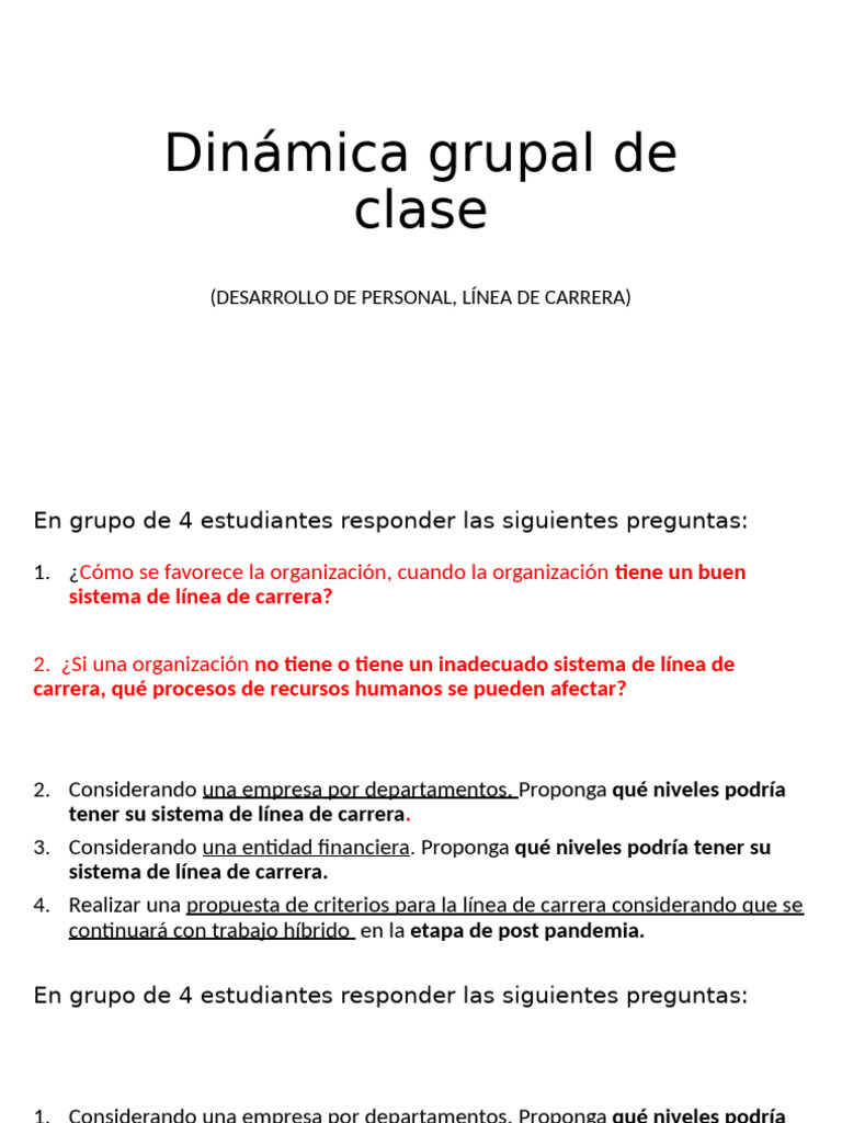 Dinámica Grupal de Clase Línea de Carrera y Clima | PDF