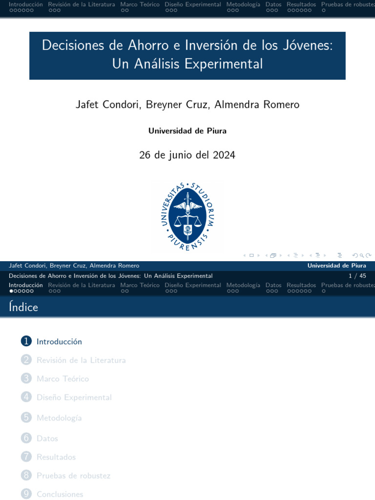 Beamer Presentación (Jafet, Breyner y Almendra) | PDF | Experimentar | Diseño de experimentos