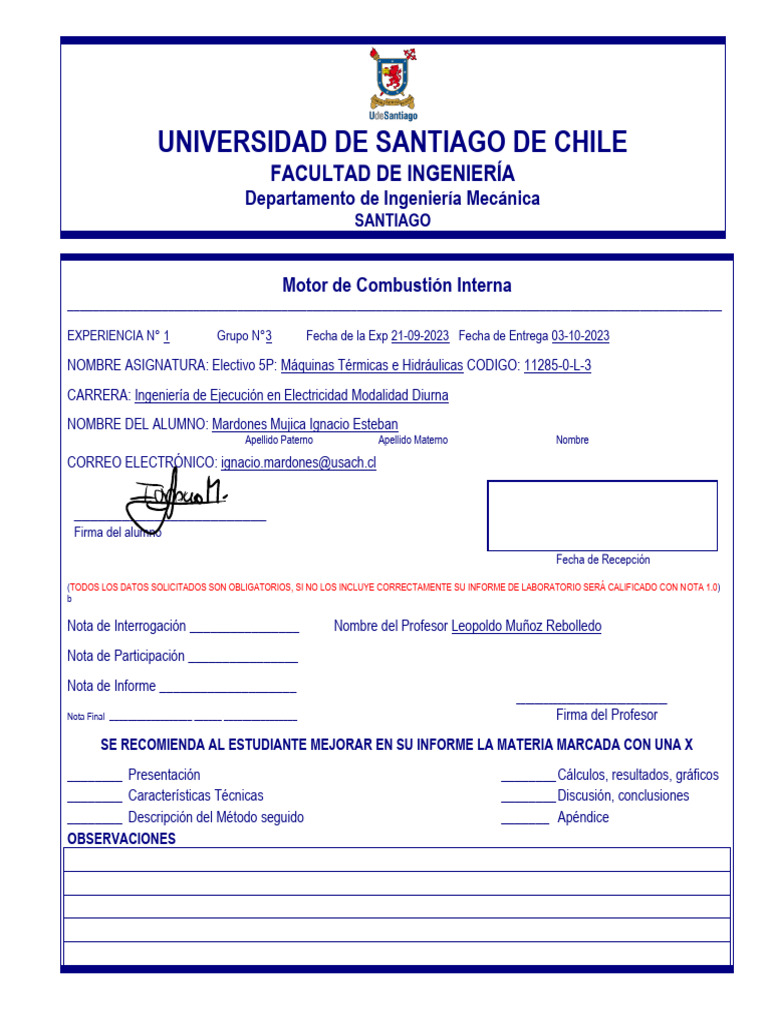 L3 E1 ML Mardones - Mujica - Ignacio - Esteban | PDF | Motor de combustión interna | Pistón