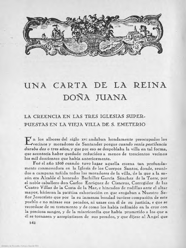 Carta Reina Juana Maza Solano | PDF