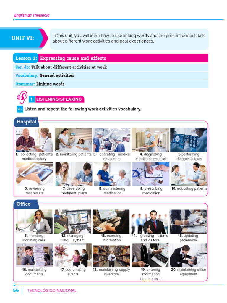 Libro English B1 Threshold Unit 6 | PDF | Sentence (Linguistics)