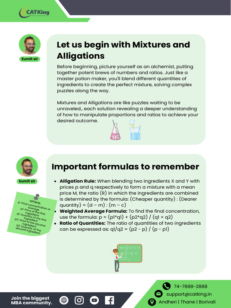 The Mixtures & Alligations Handbook | PDF | Ratio | Mathematics