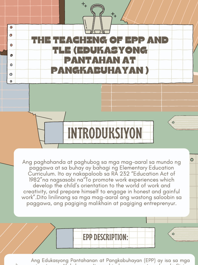 teaching EPP | PDF | Vocational Education | Learning