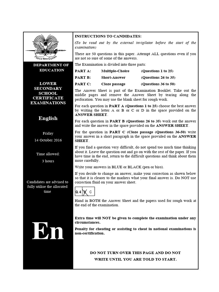2016 Gr 10 English Exam | PDF | Mosquito