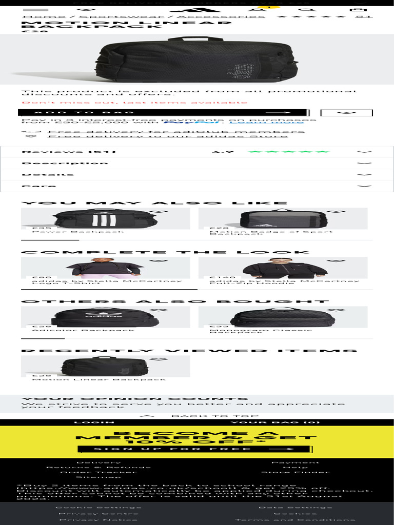 Adidas Motion Linear Backpack - Black Adidas UK | PDF