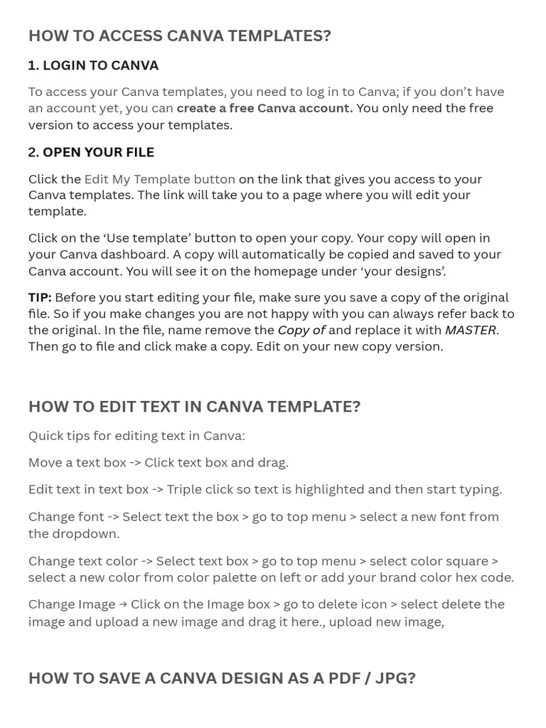 How To Access Canva Templates?: Open Your File | PDF