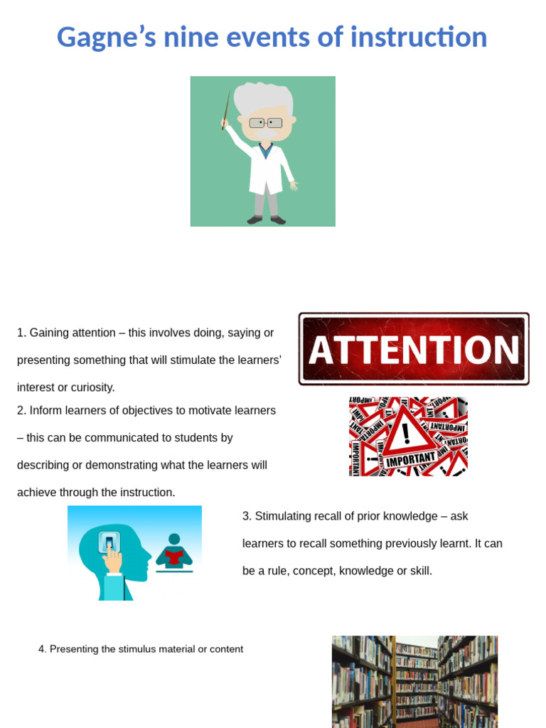 Gagne's Nine Events of Instruction | PDF