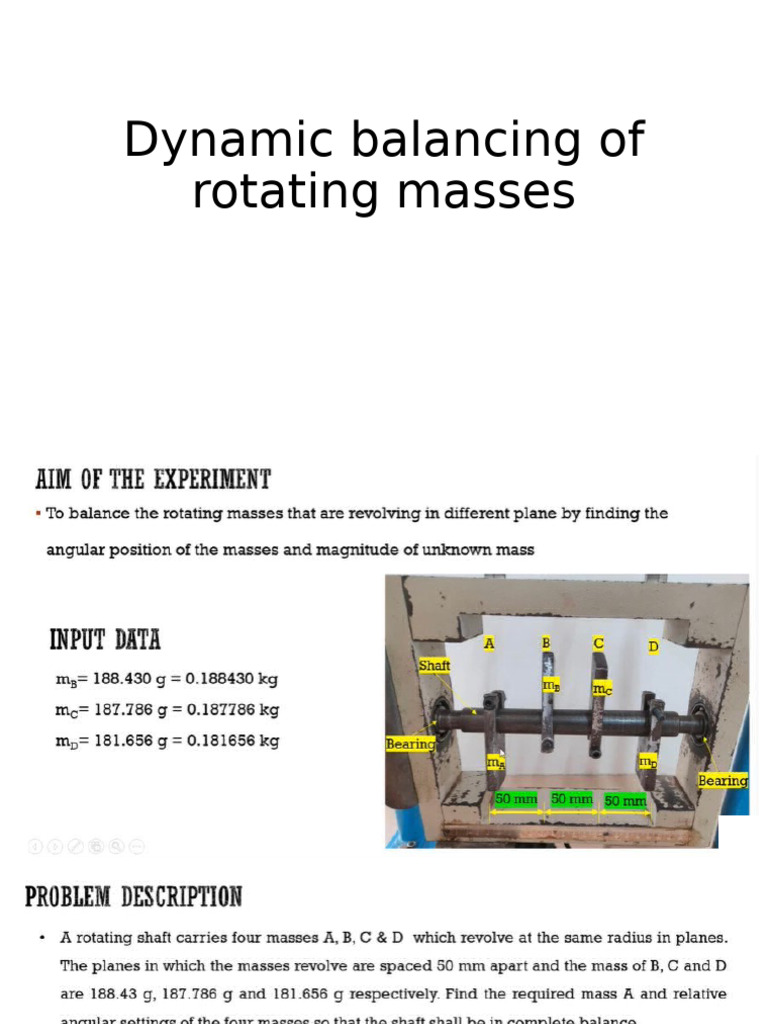 Dynamic Balancing of Rotating Masses Practical | PDF