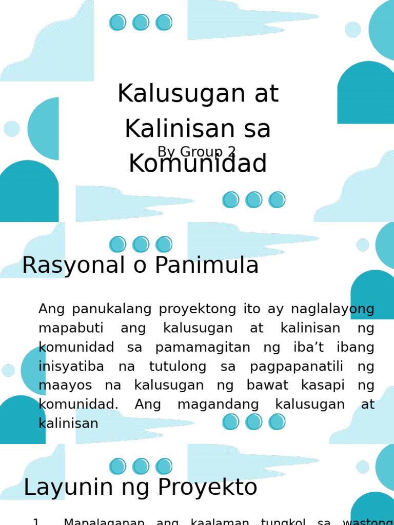 Kalusugan at Kalinisan NG Komunidad - PPTX - 20241103 - 200846 - 0000 | PDF