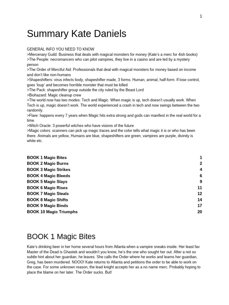 Kate Daniels - Book 1 Summary | PDF