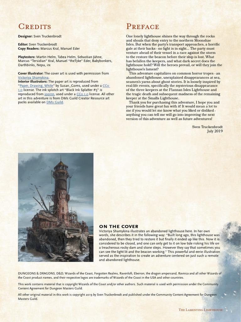 Lamenting Lighthouse | PDF | Dungeons & Dragons | Wizards Of The Coast