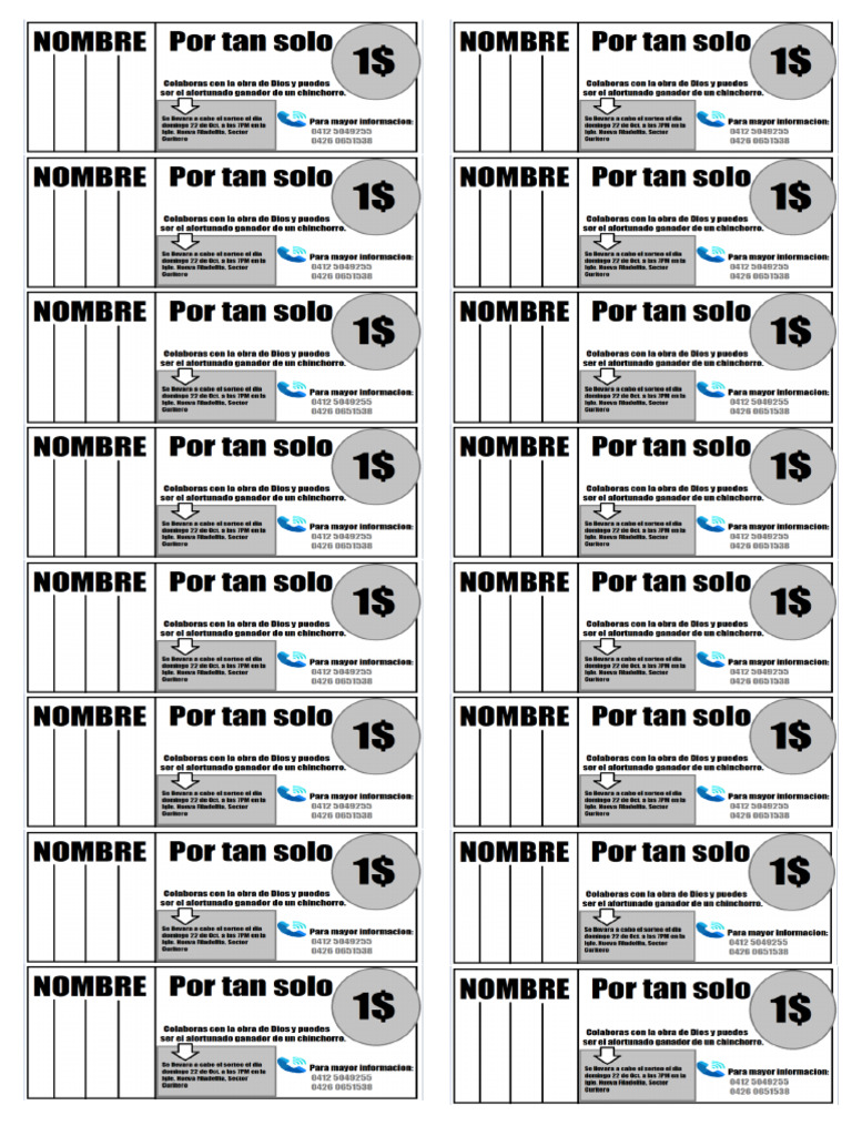 Tiket De Rifa Pdf