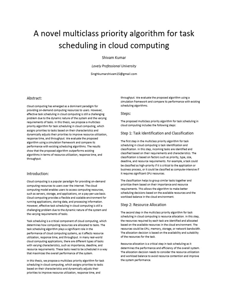 Thesis | PDF | Scheduling (Computing) | Cloud Computing